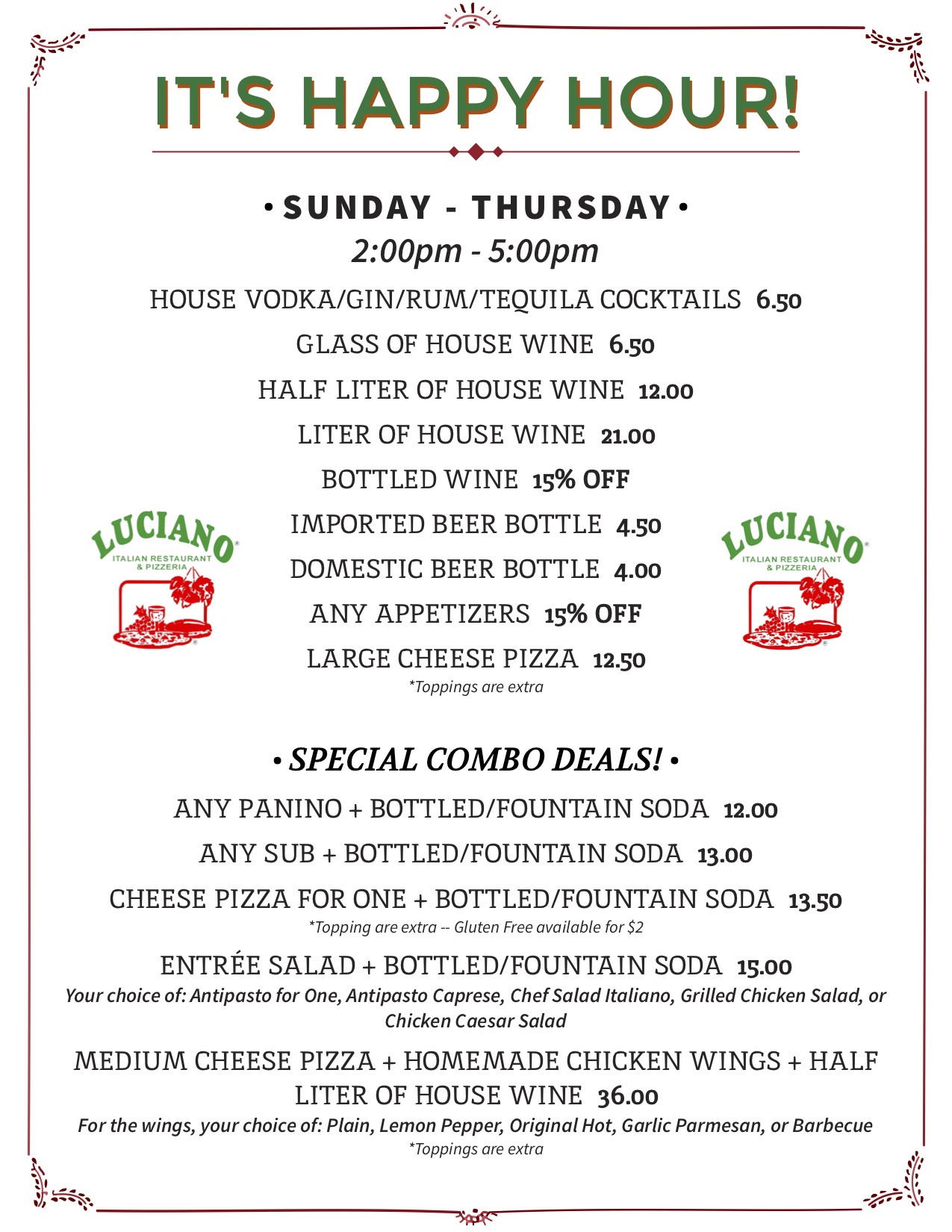 Luciano Italian Restaurant & Pizzeria – (703) 281-1748